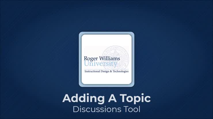 Creating Topics Using the Discussions Tool