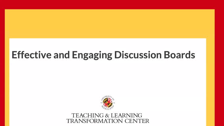 Effective and Engaging Discussion Boards