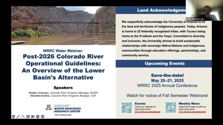 WRRC Water Webinar: Post-2026 Colorado River Operational Guidelines: An ...
