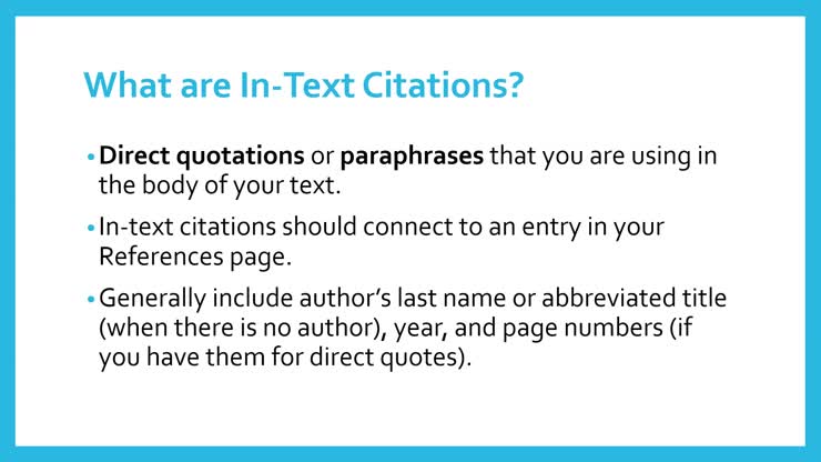 In-Text Citations - APA Format