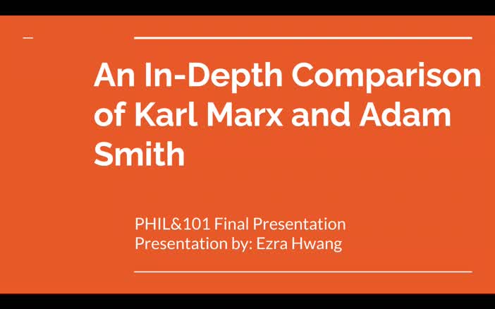 An In-Depth Comparison of Karl Marx and Adam Smith: Ezra Hwang