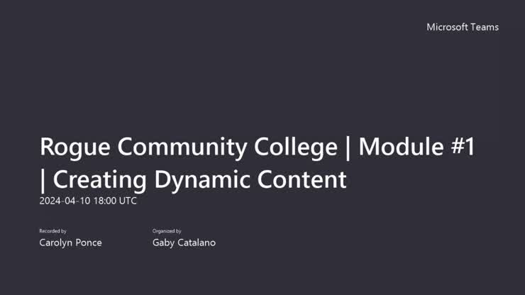 Creating Dynamic Content