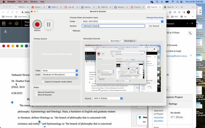 Nathaniel Howard Essay 1