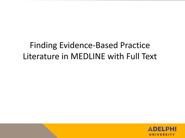 Finding Evidence-Based Practice Articles in Medline with Full Text