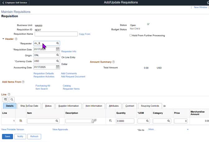 PU_Setting Requisition Defaults - No Audio