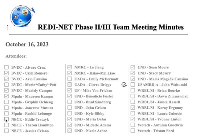 2023 10 16 REDI-NET Core Team Mtg