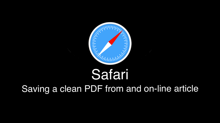 Safari: Saving a clean PDF from and on-line article