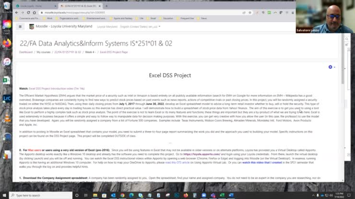 1- Excel DSS Project - Download finance data