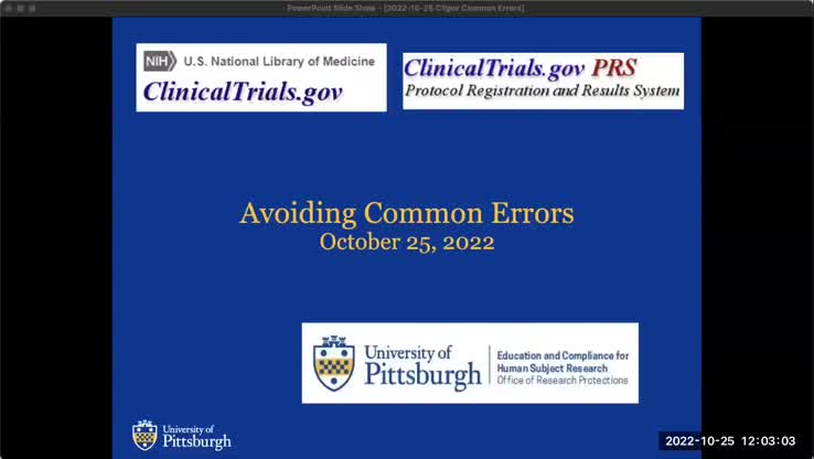 ClinicalTrials.gov: Avoiding Common Errors