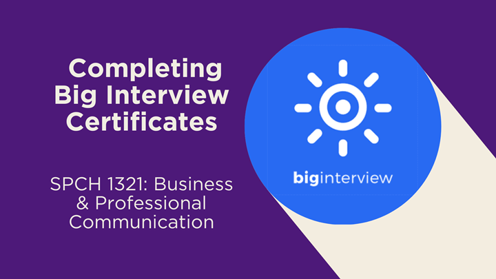 Completing Big Interview Certificates