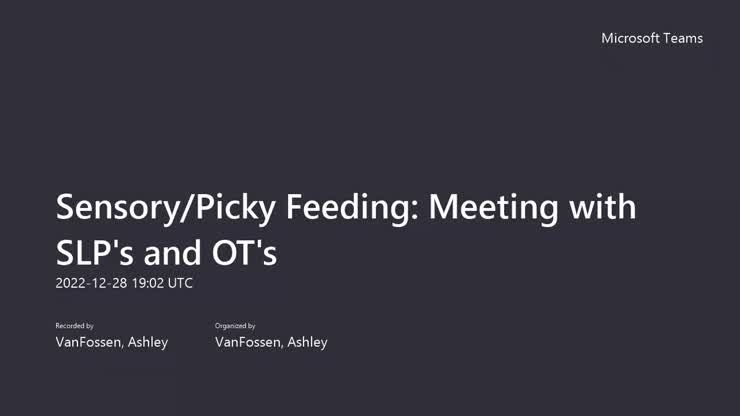 Sensory_Picky Feeding_ Meeting with SLP's and OT's