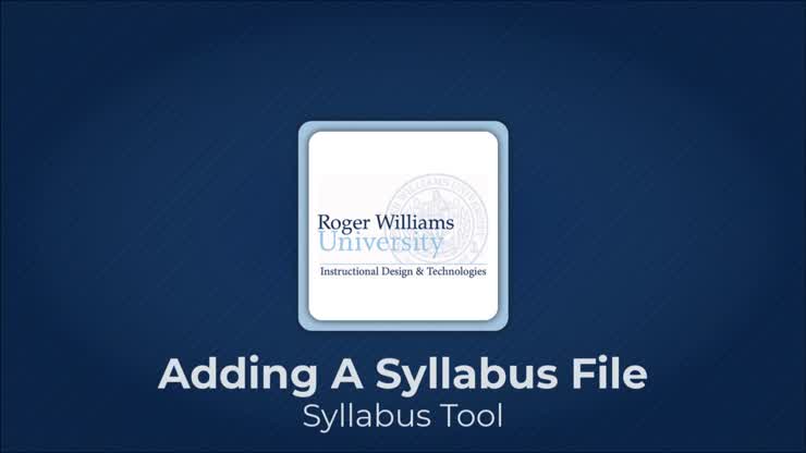 Adding a Syllabus in Bridges