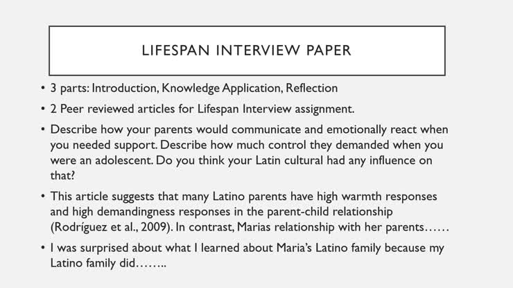 Lifespan Interview Paper
