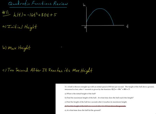 Quadratic Functions - #11