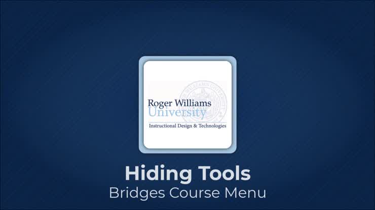 Hiding Tools on the Course Menu