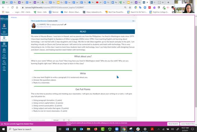 How to post a discussion and reply to a classmate