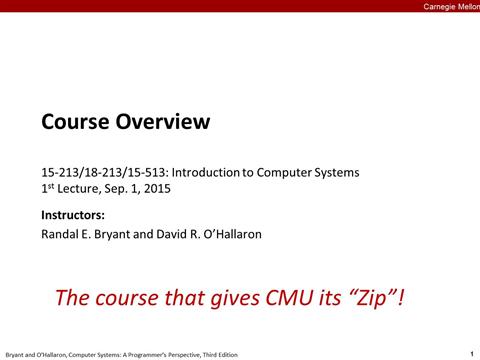 Lecture 01: Course Overview