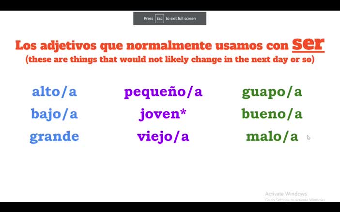 Session 39: Los adjetivos con ser y estar