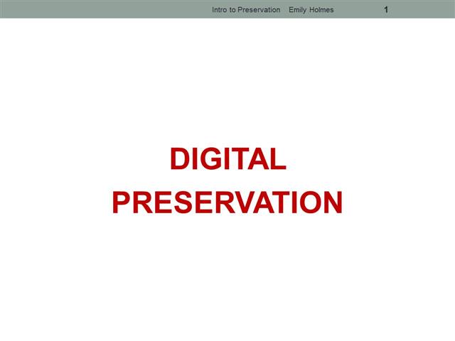 Digital Preservation II -- OAIS and Repositories