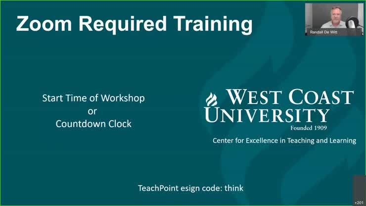 Zoom Required Training- Session 1