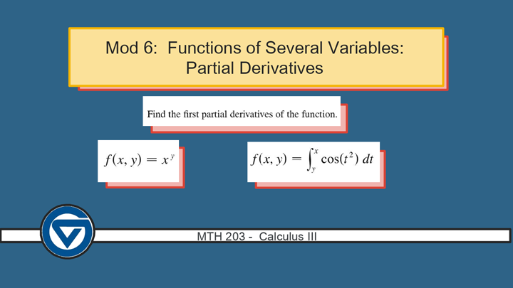 M203: Mod 6 : Partial Derivatives[Week of 02.23, screencast #2]