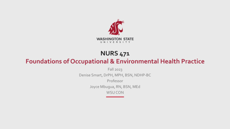 NURS 471 Introduction to Course and Assignments
