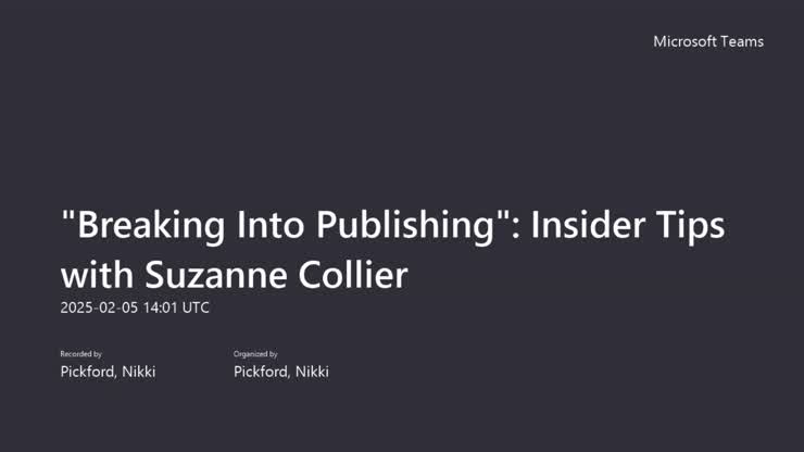 _Breaking Into Publishing_ Insider Tips with Suzanne Collier-2025 ...