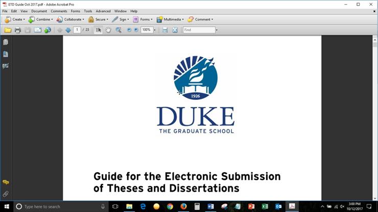 Hugh Crumley - Dissertation Formatting Workshop - FFSC 2231 - Fall 2017