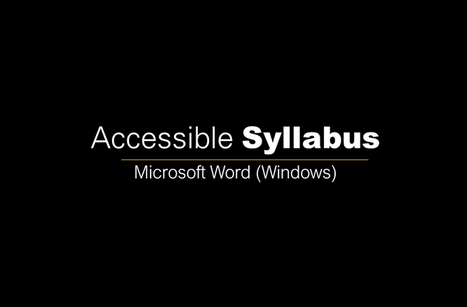 Accessible Syllabus Windows 2020