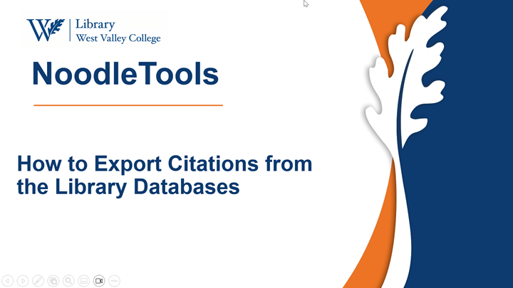 NoodleTools: How to Export Citations from the Library Databases