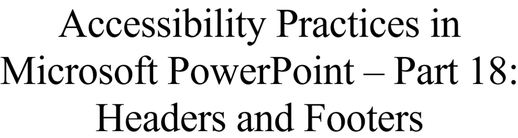 Part 18 (Headers and Footers)