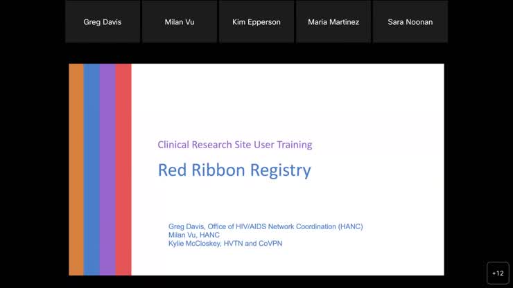 Red Ribbon Registry Site User Training