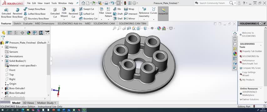 Pressure Plate - SolidWorks Demonstration
