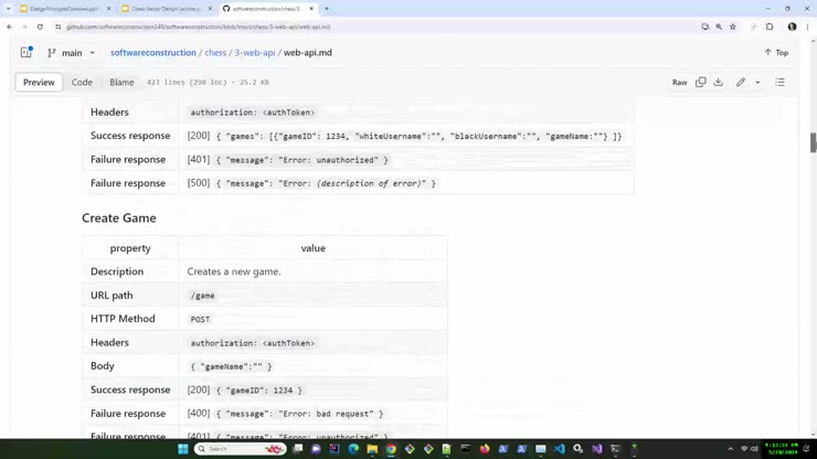 CS-240 - Chess Server Design - Server Class and http Handler Classes