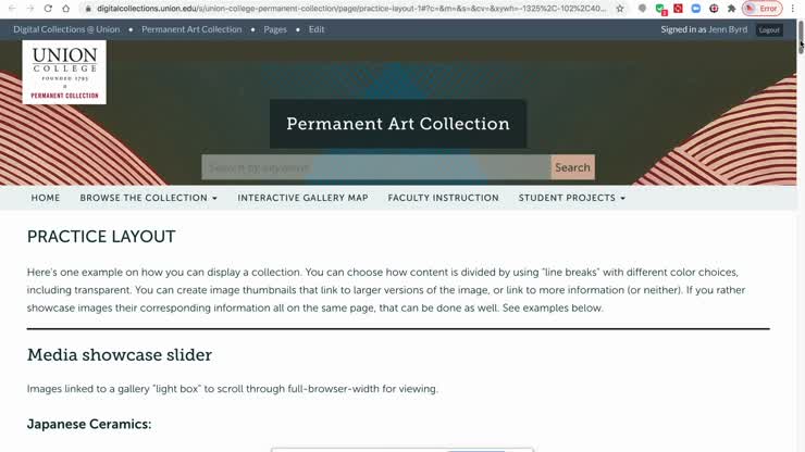 examples of displaying items in different ways on the page