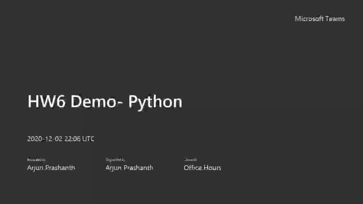 HW6 Demo- Python
