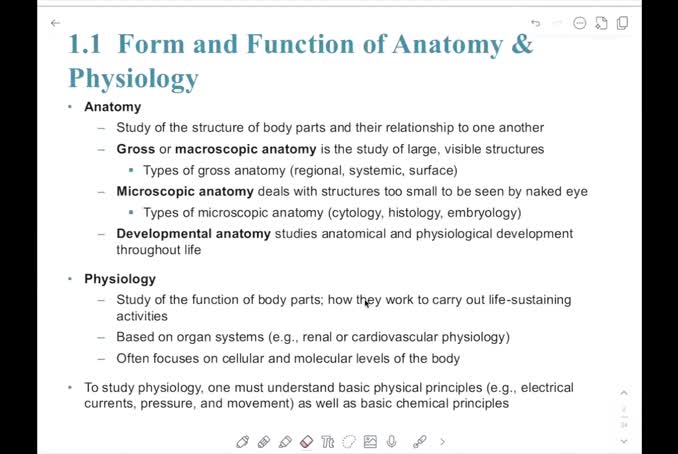 Video 1: Form and Functions of Anatomy & Physiology, Complementarity of ...