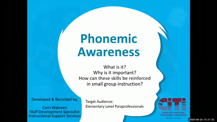 Phonemic Awareness Async Webinar