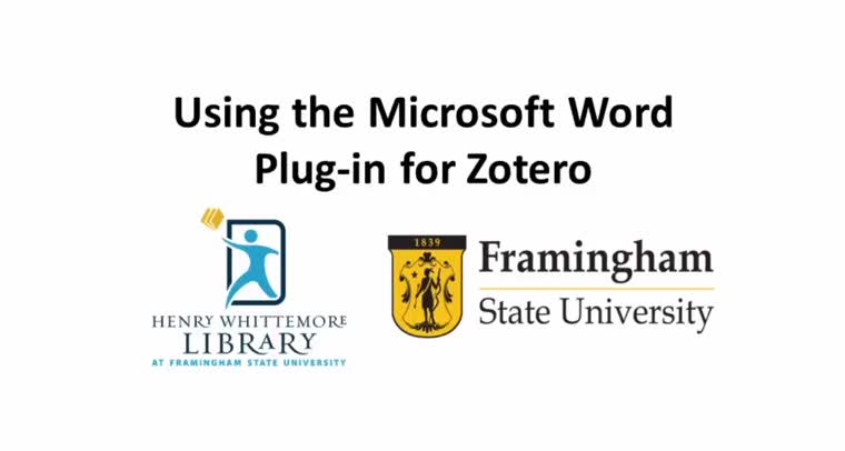 Using the Microsoft Word Plug-in for Zotero