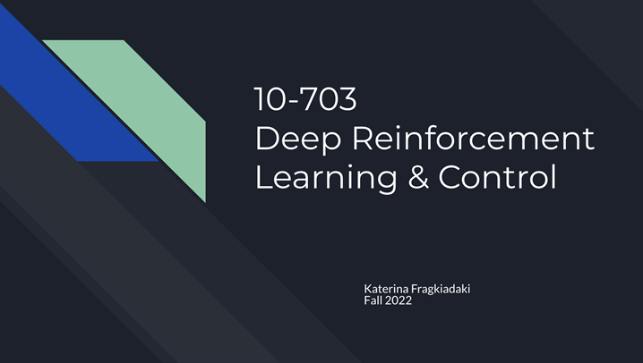Lecture 1: Introduction to Reinforcement and Representation Learning