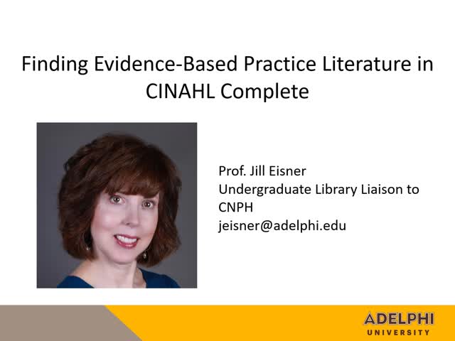 Finding Evidence-Based Practice Literature in CINAHL Complete