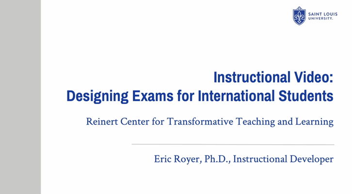 Designing Exams for International Students