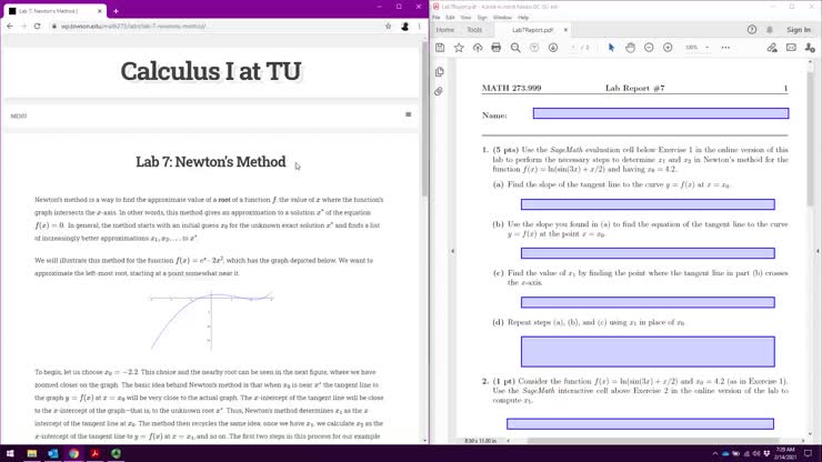 MATH 273 1212 Sage Lab 7 Introduction Video