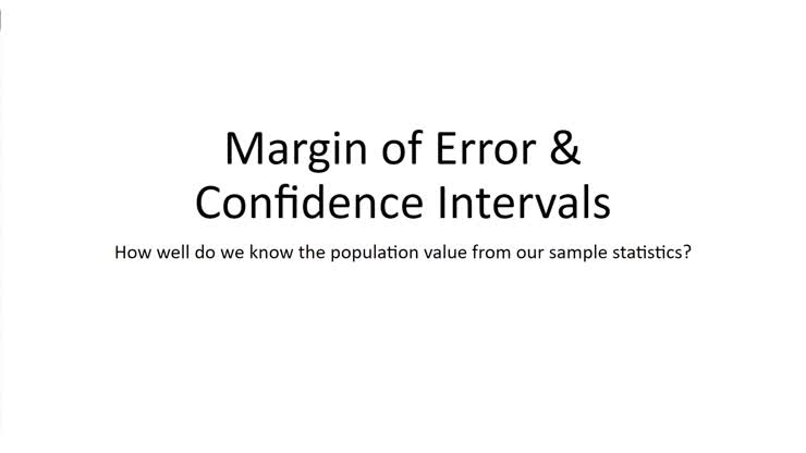 Confidence Intervals - Calculating Margin of Error - Intro