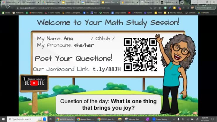 MAT092 Study Session w/Ana