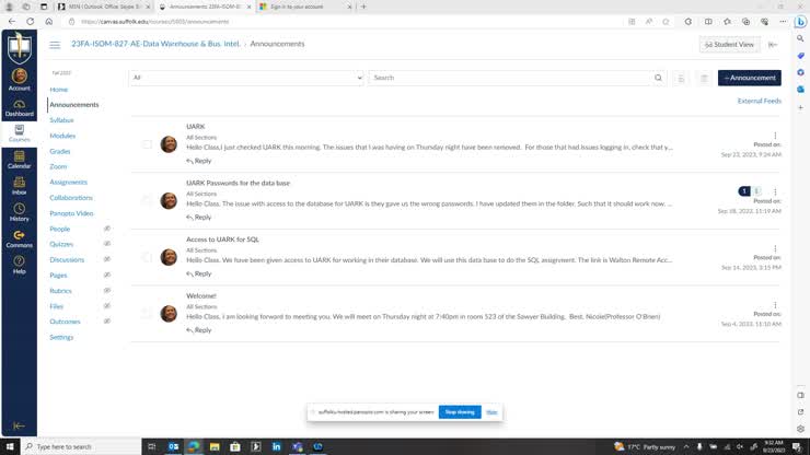 UARK logging on and how to get data