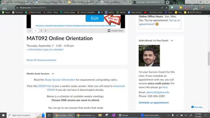 MAT092 Online Orientation