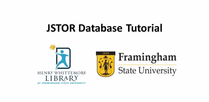 JSTOR Database Tutorial