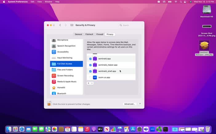 SentinelOne macOS 12.x Monterey Permission Walkthrough