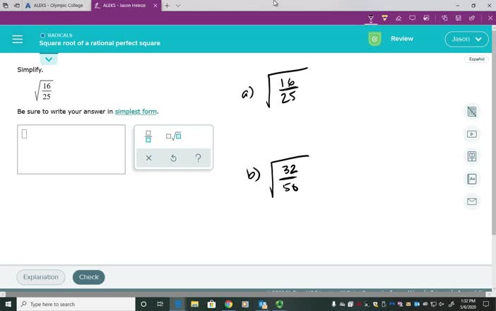 Square root of a rational perfect square
